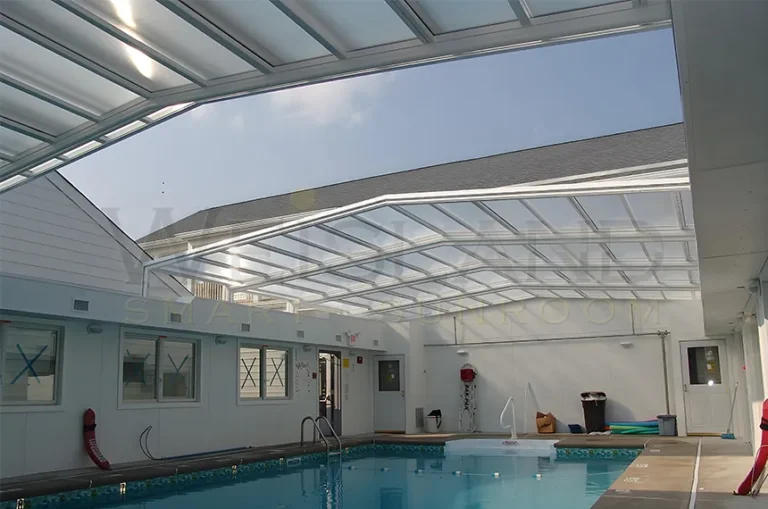 Luxury Motorized Retractable Skylight in Aluminium Structure