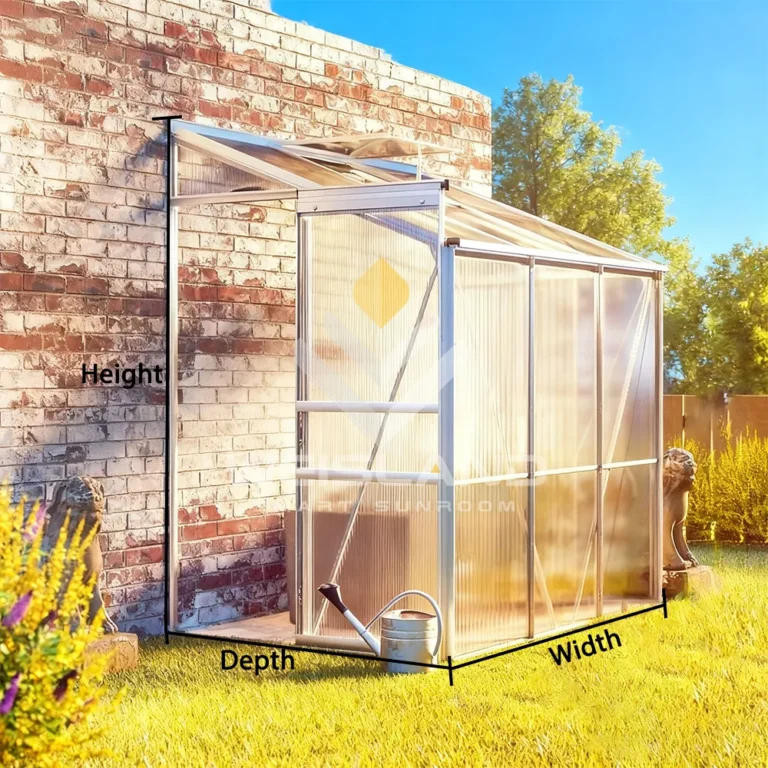 8ft~10ft Height Walk in Lean to Greenhouse